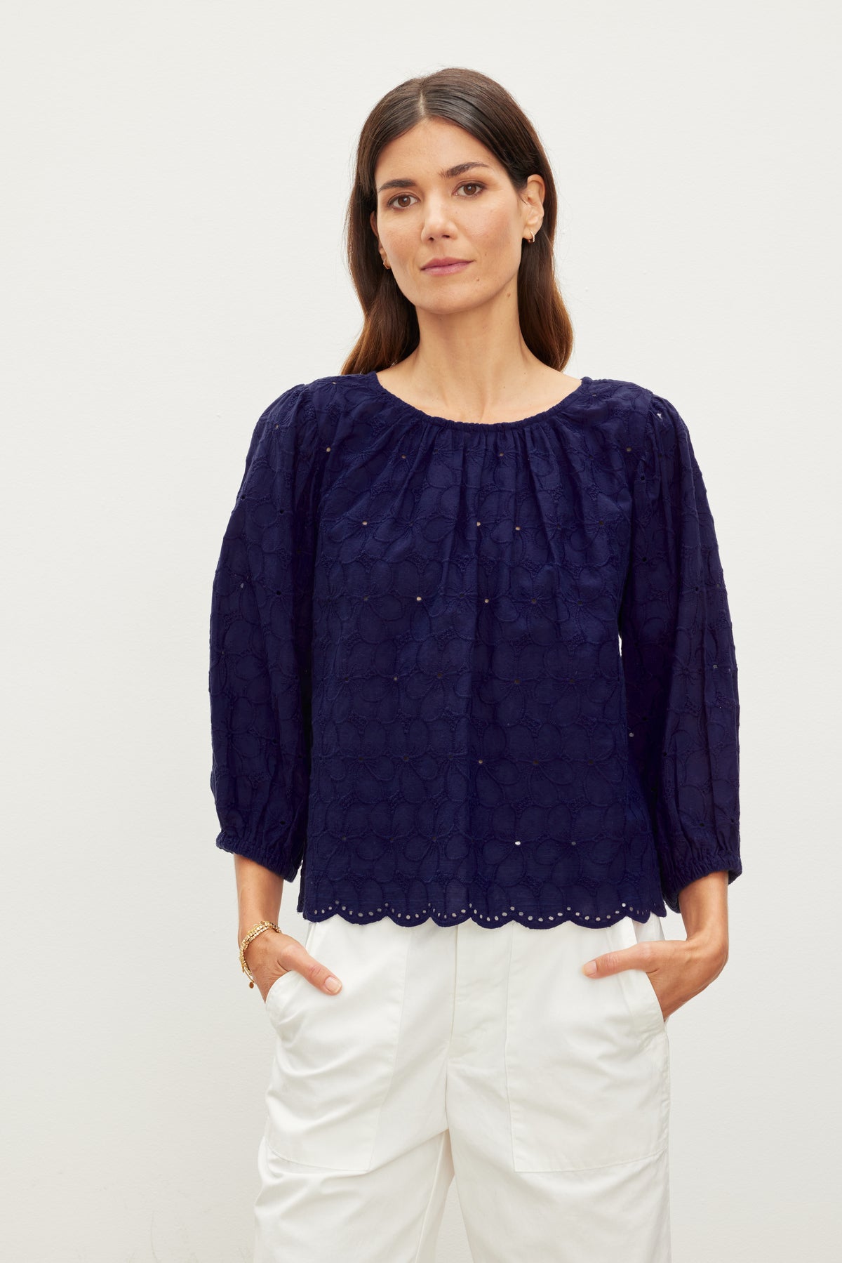 VELVET BY GRAHAM & SPENCER CORINA | EMBROIDERED COTTON TOP – Escape